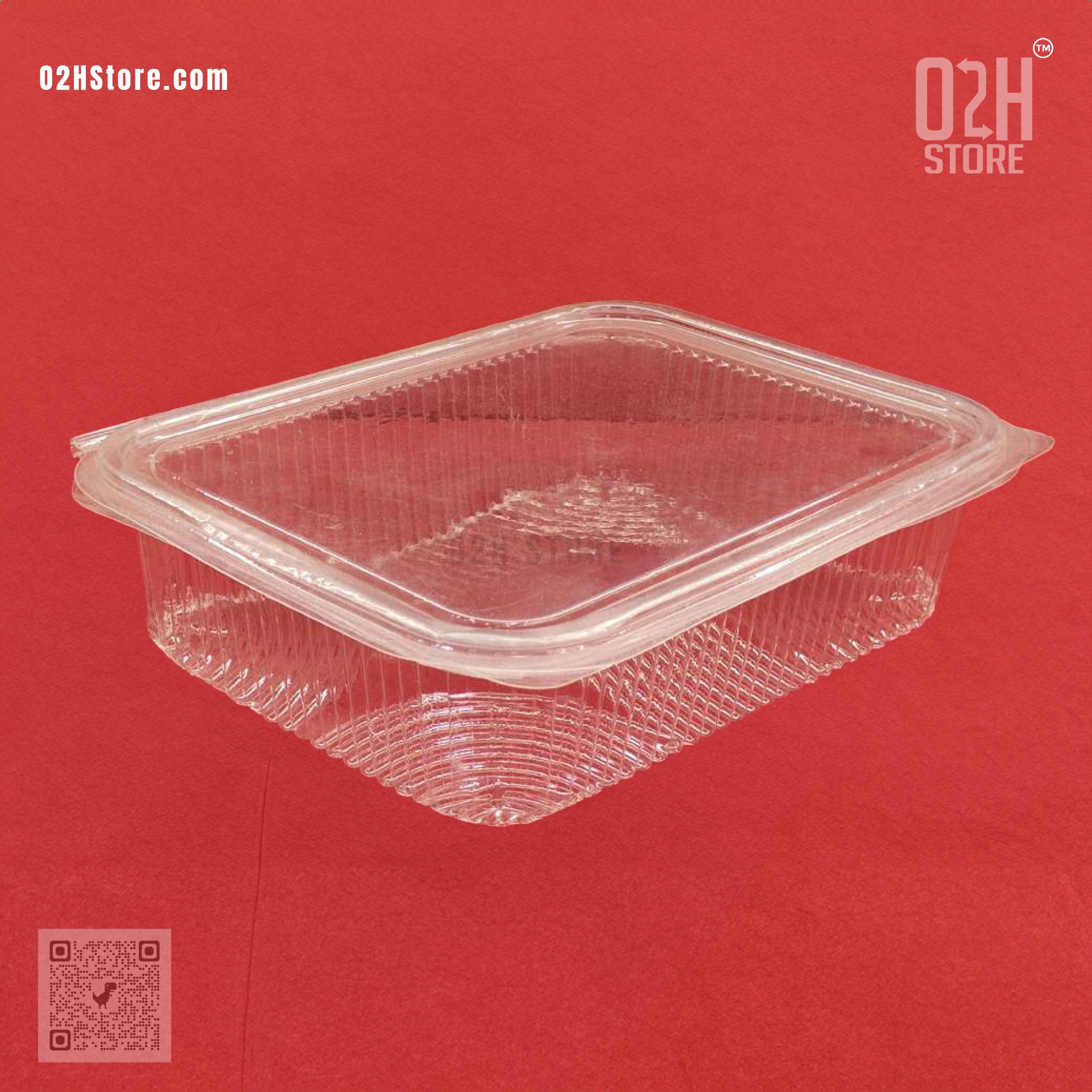 1250 ml Transparent Hinged Food Boxes – O2H Store