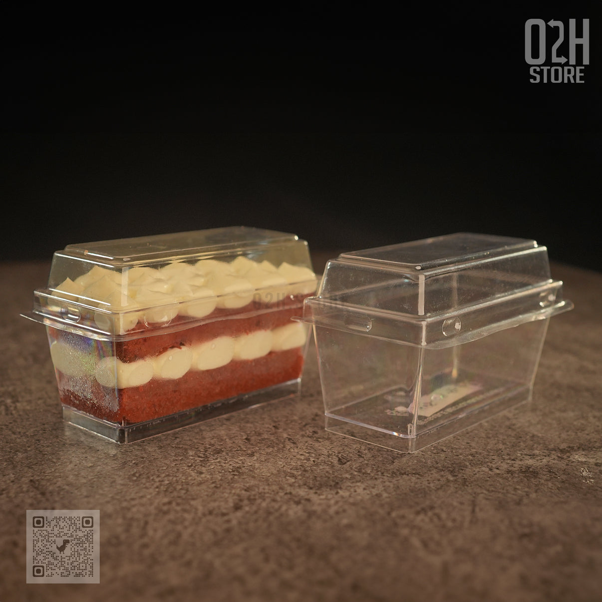 Rectangle Mousse Container 125 ml with lid - Used to serve desserts, s ...